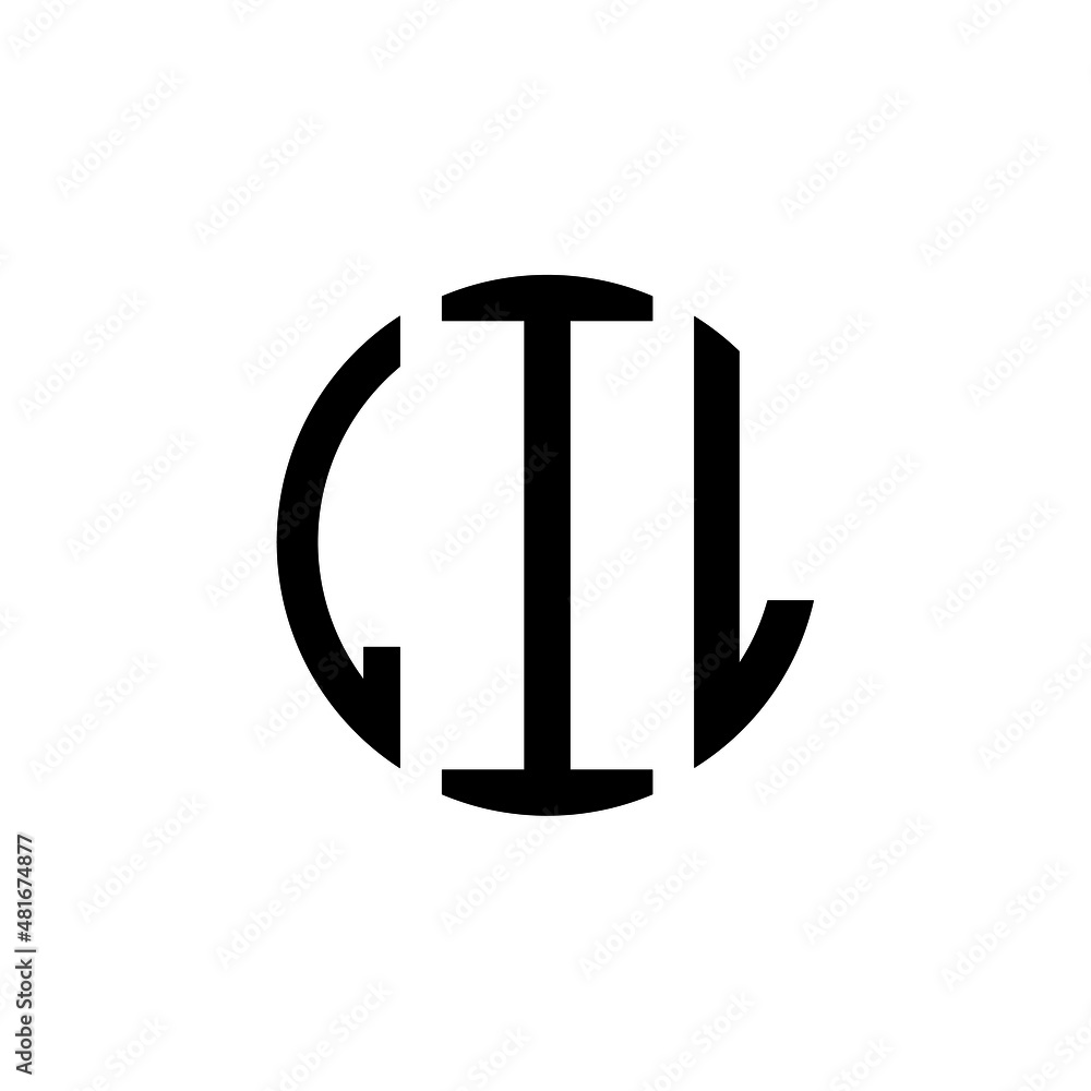 LIL letter logo design. LIL modern letter logo with black background ...