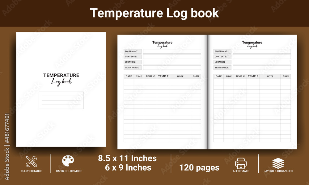 Temperature Log Book Stock Vector | Adobe Stock