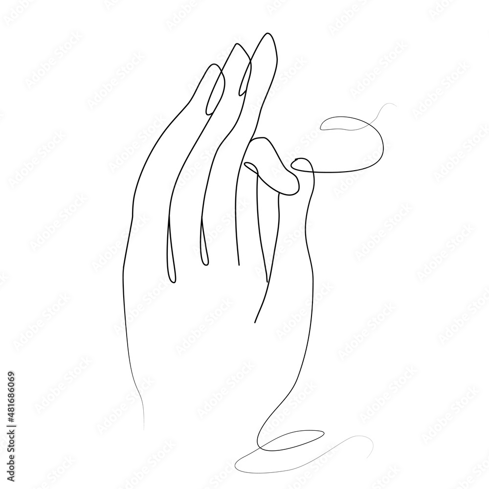 Vector one line art illustrations of a buddha hand Lineart buddha for ...