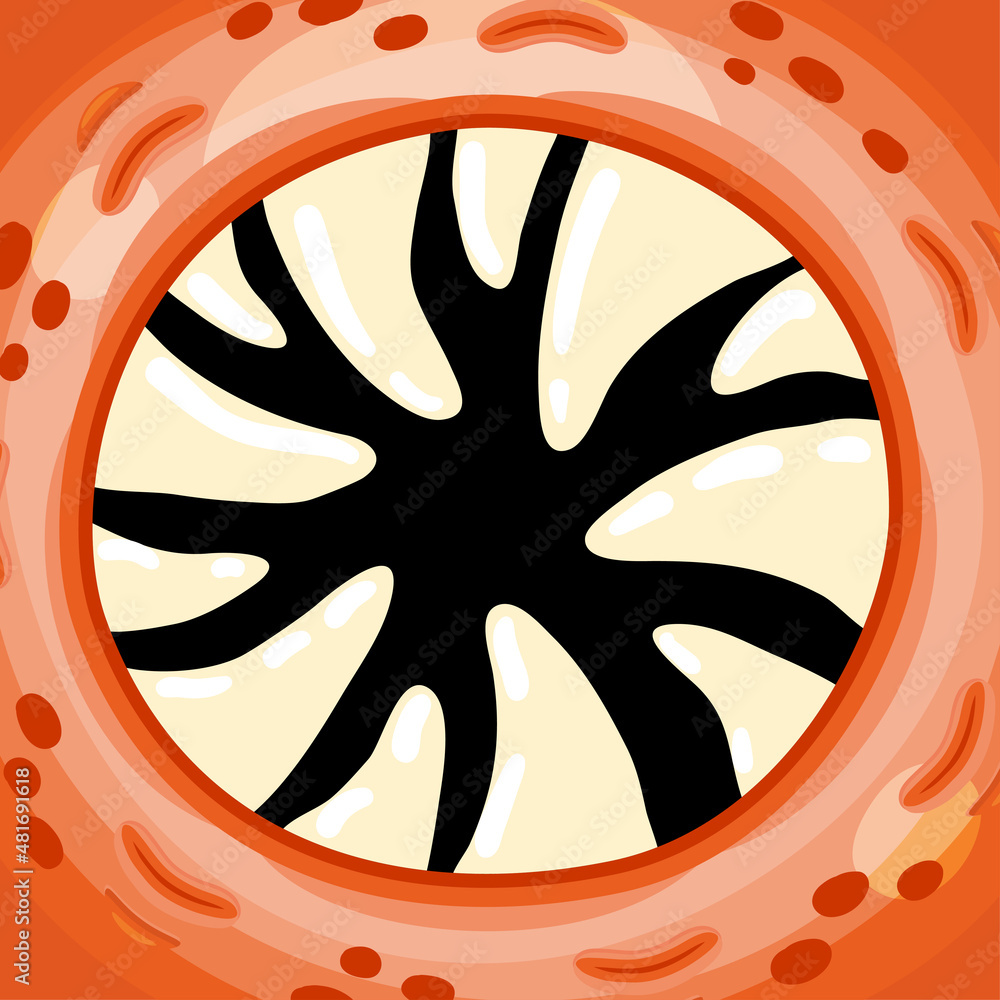 Funny cartoon monster face with crazy eyes. Cheerful face emotions ...