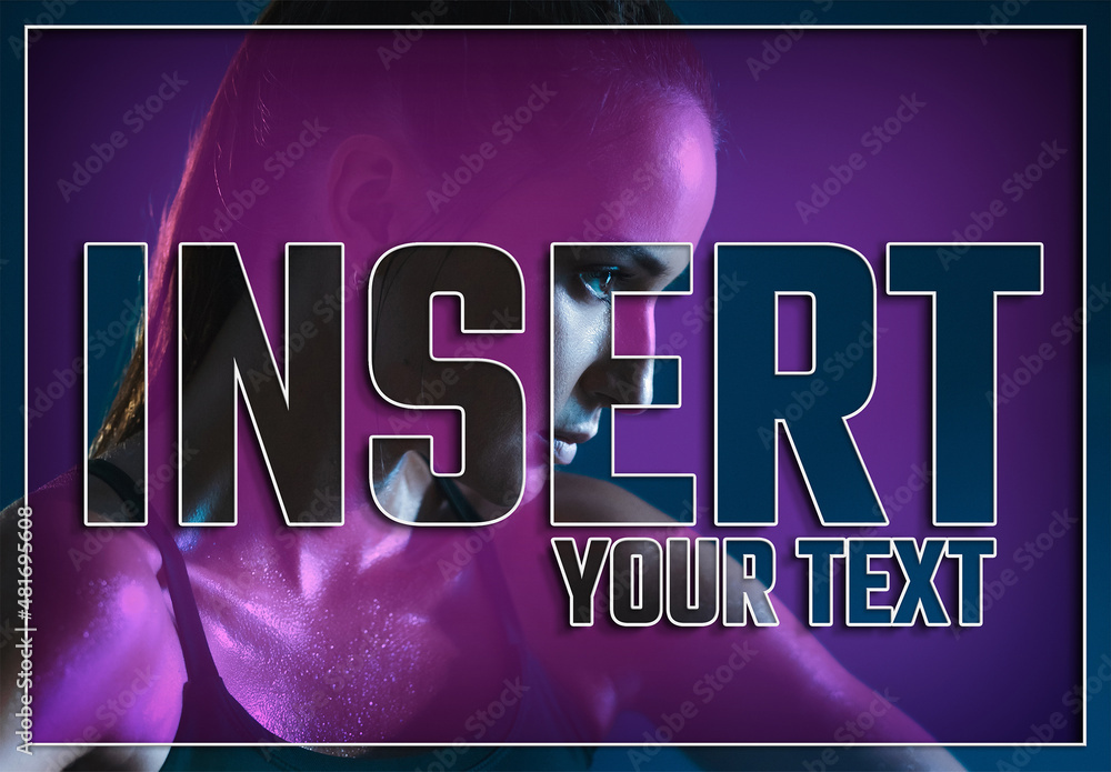 Text Masking Portrait Photo Effect Mockup Stock Template Adobe Stock
