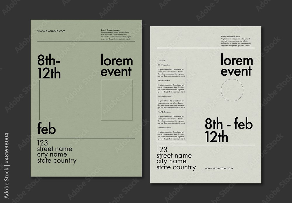 Minimal Swiss Typography Style Layout Poster Stock Template | Adobe Stock