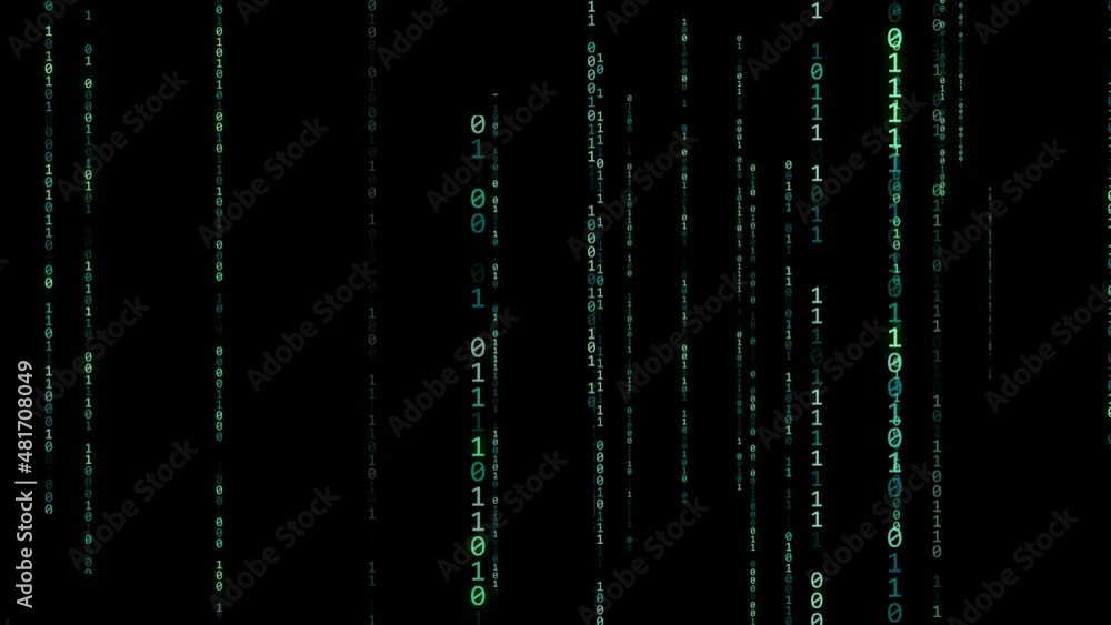 Green matrix raining binary code - black background - animation Stock ... Green matrix raining binary code - black background - animation Stock ...