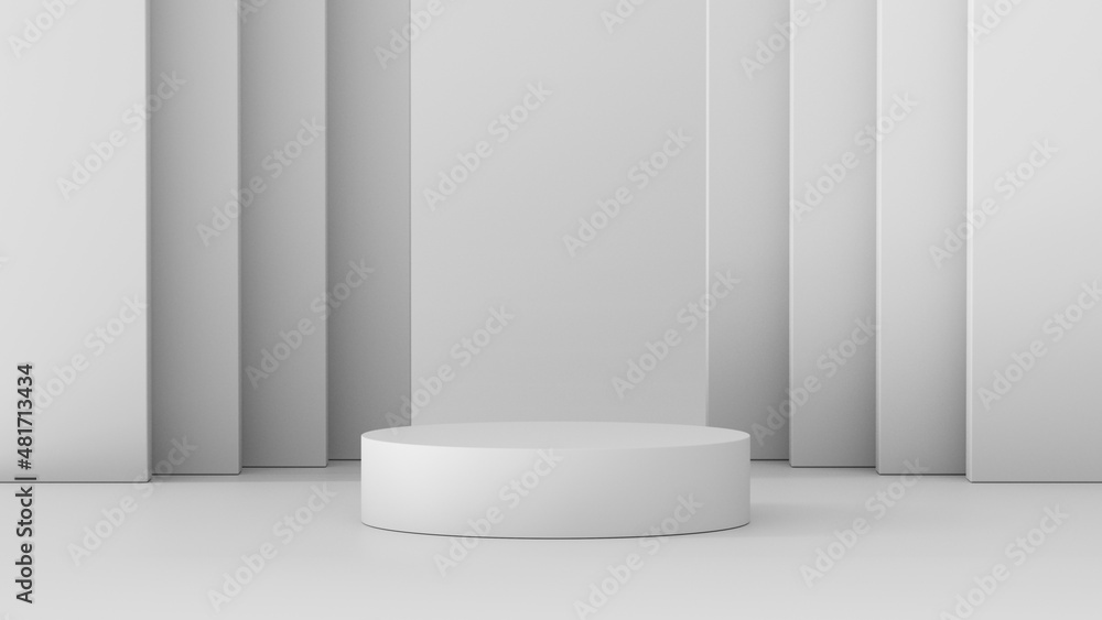 3d display product. 3D rendered podium for your product showcase. White ...