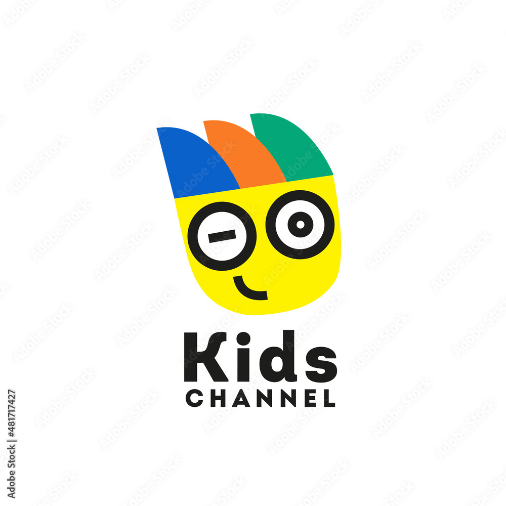 Kids channel logo. Kids educational channel. School, preschool for ...