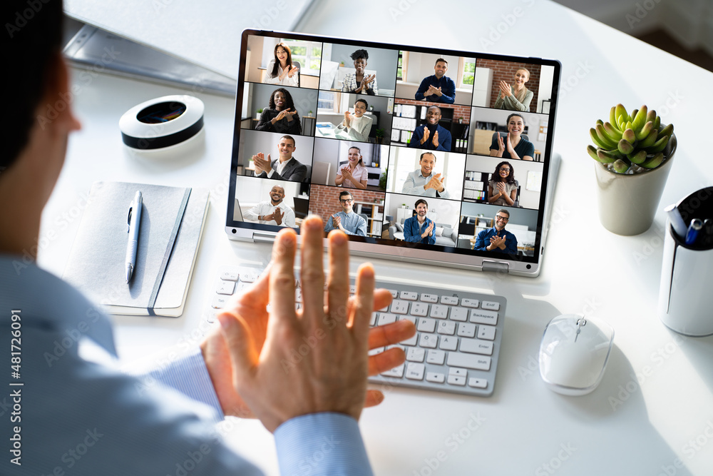 Virtual Video Conference Meeting Chat Stock Photo | Adobe Stock