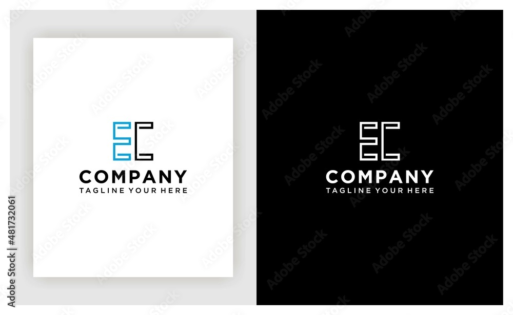 initial letter EC Letter Simple Premium Logo Design template. on a ...