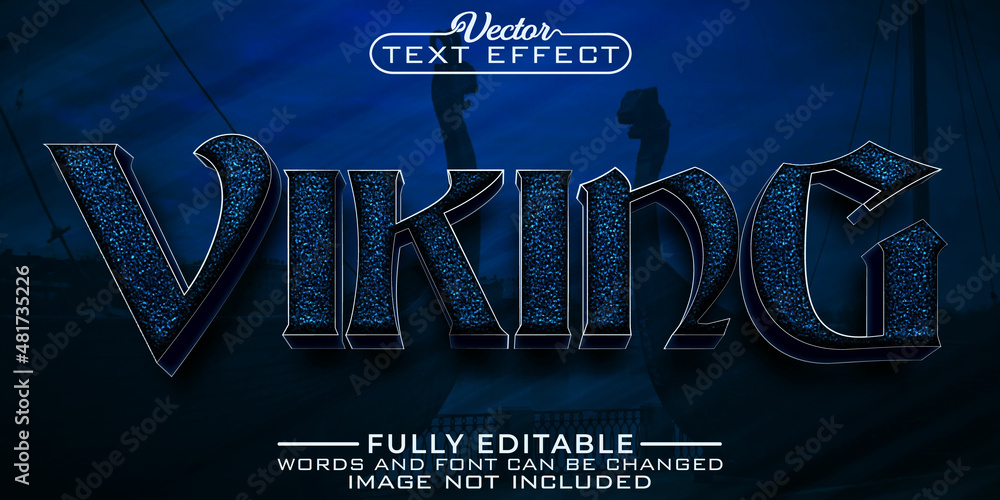Dark Blue Viking Editable Text Effect Template Stock Vector | Adobe Stock