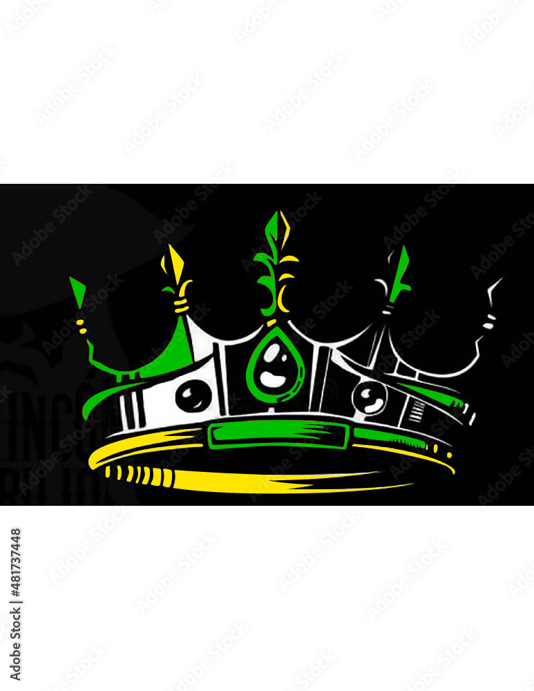 Santeria corona de oshun en colores verde y amarillo Stock Vector ...