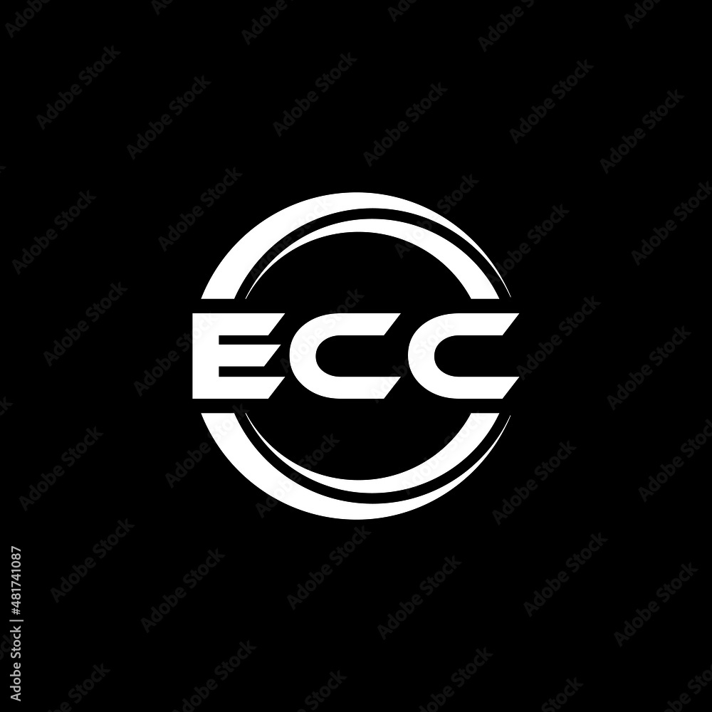 ECC letter logo design with black background in illustrator, vector ...