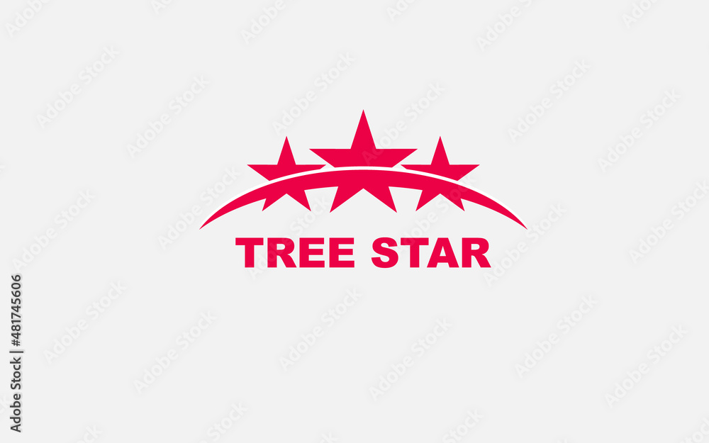 tree star logo design vector illustration Stock Vector | Adobe Stock