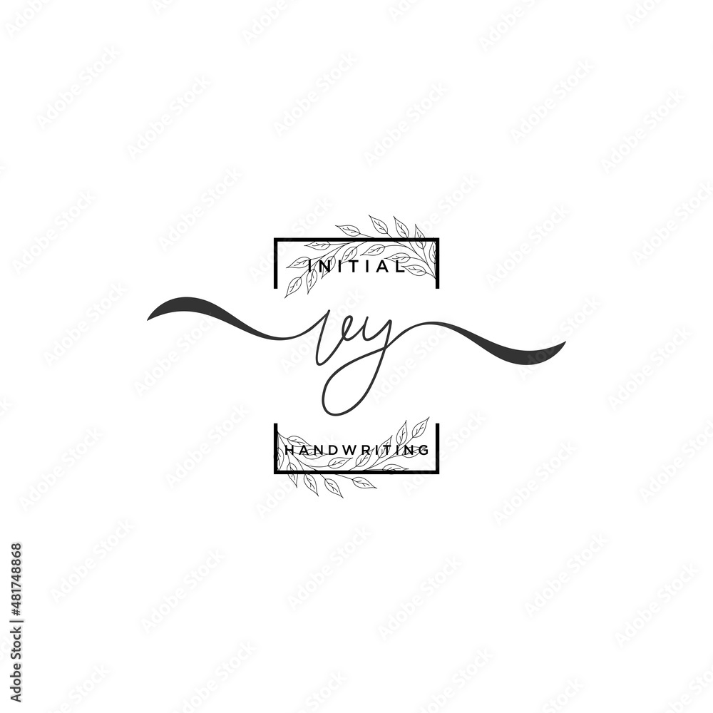 Initial Letter VY Signature Handwriting Template Logo Vector Stock ...