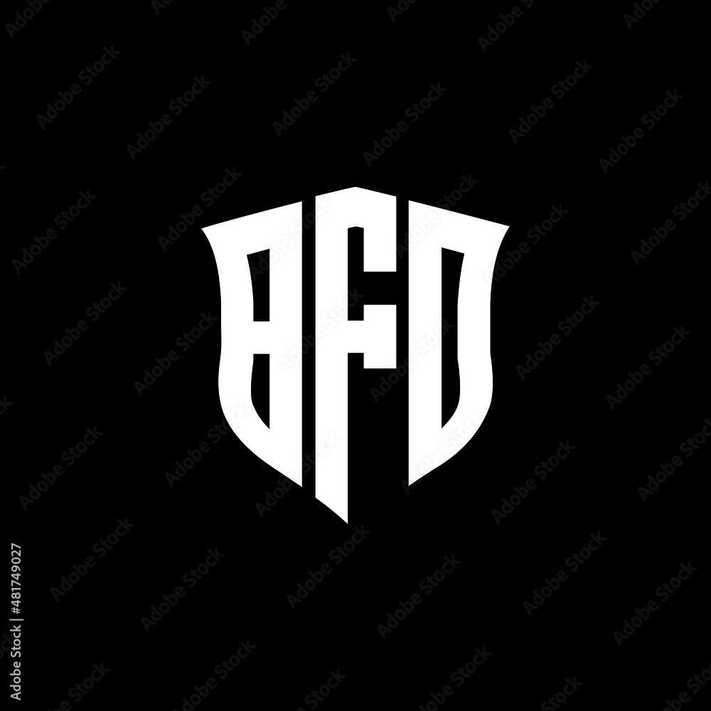 BFD letter logo design with black background in illustrator, vector ...