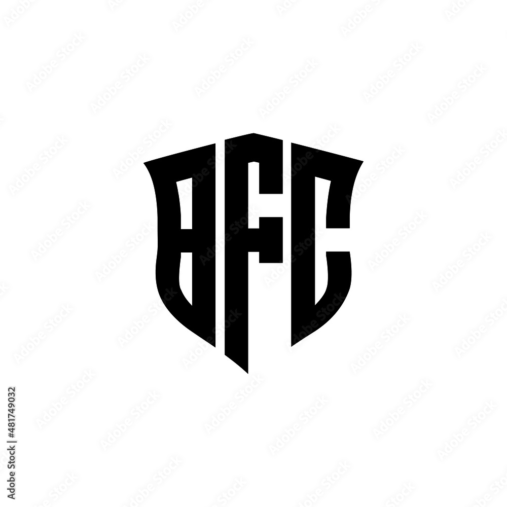 Vetor do Stock: BFC letter logo design with white background in ...