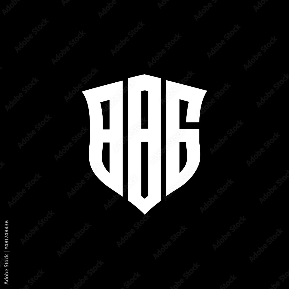 Vecteur Stock BBG letter logo design with black background in ...