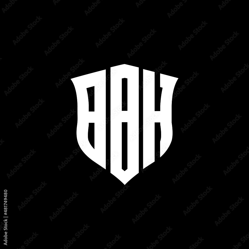 BBH letter logo design with black background in illustrator, vector ...