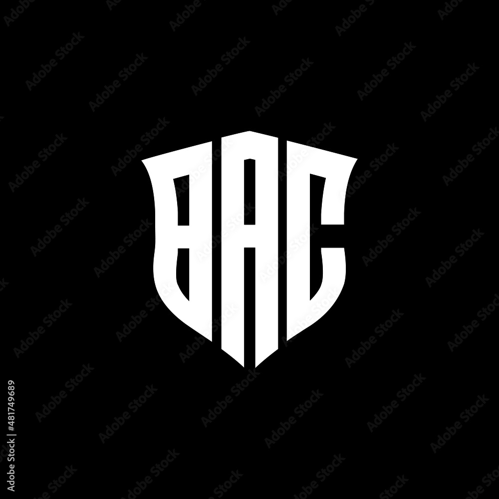 BAC letter logo design with black background in illustrator, vector ...