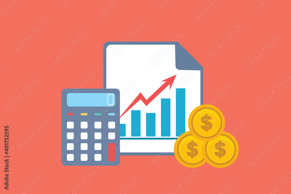Stockvector Budget visual, estimate of income and expenditure for a set ...