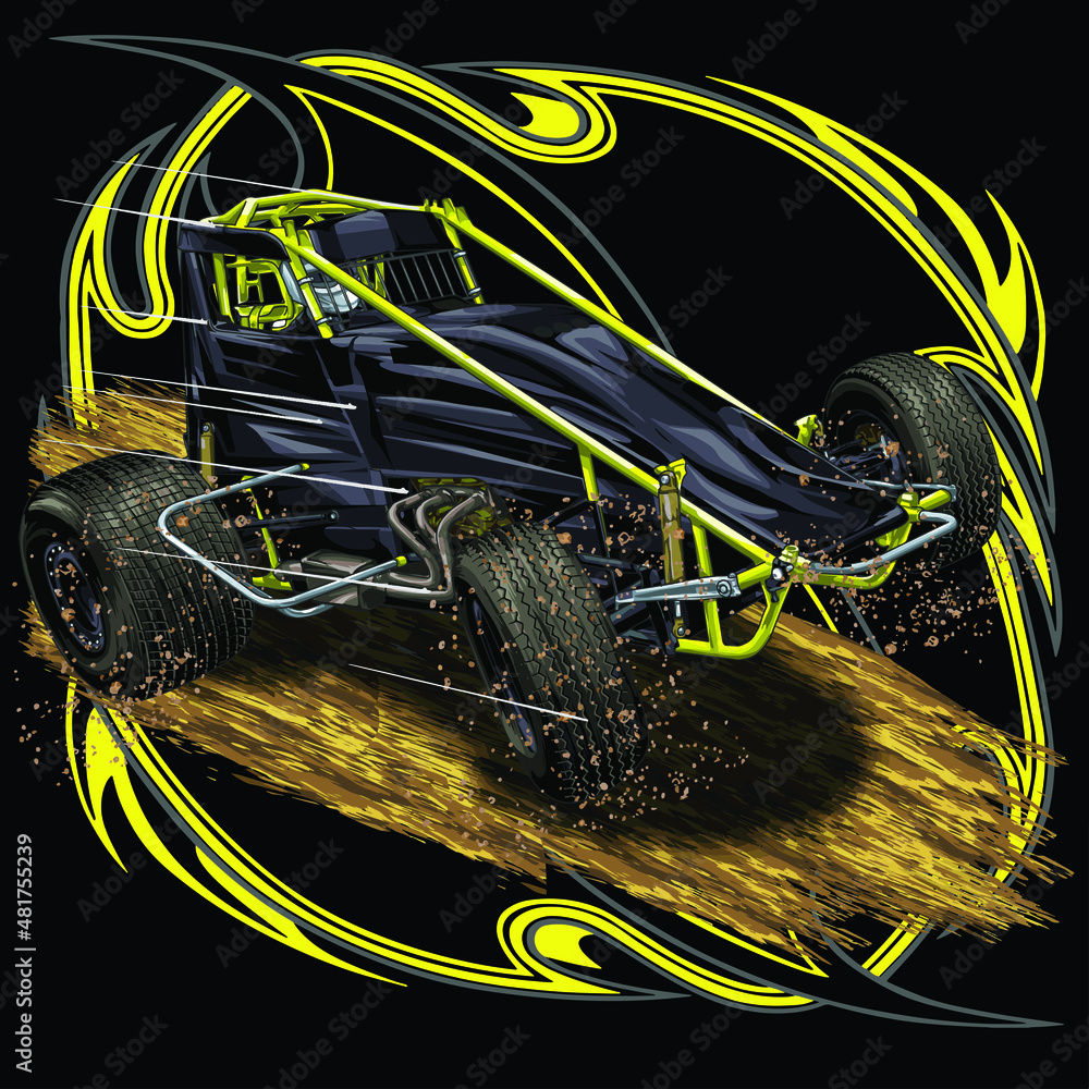 mud dirt racing isolated on white background for poster, t-shirt print ...