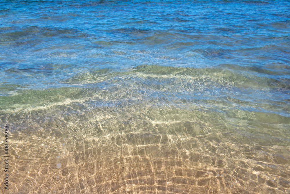 Calm sea water surface texture with splashes and waves. Abstract nature ...