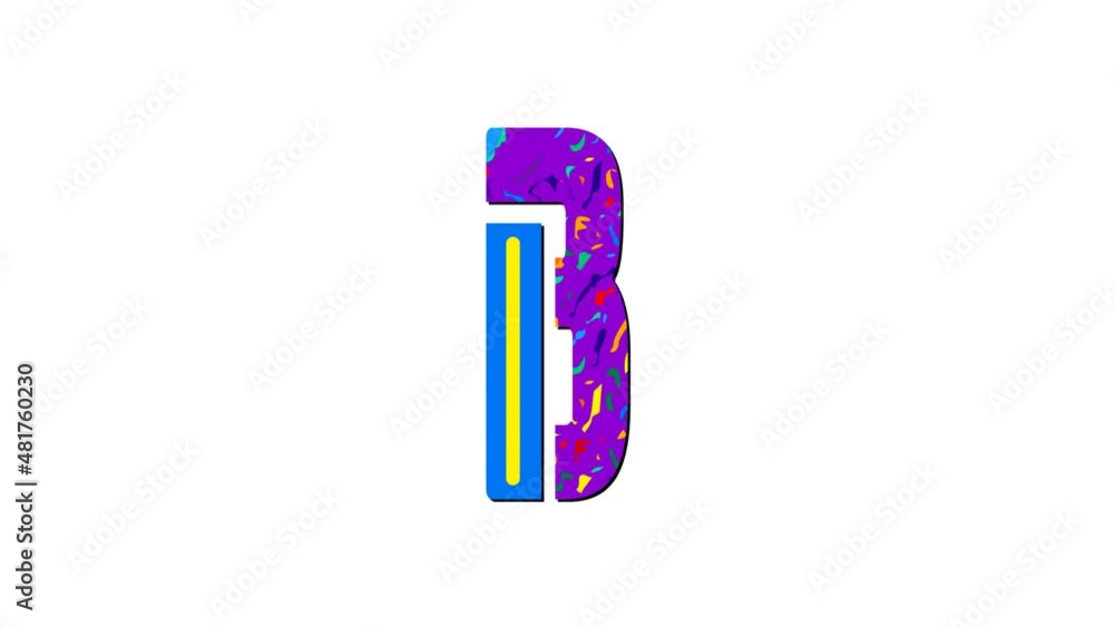 Letter B. Animated symbol or icon or logo made up of different elements ...
