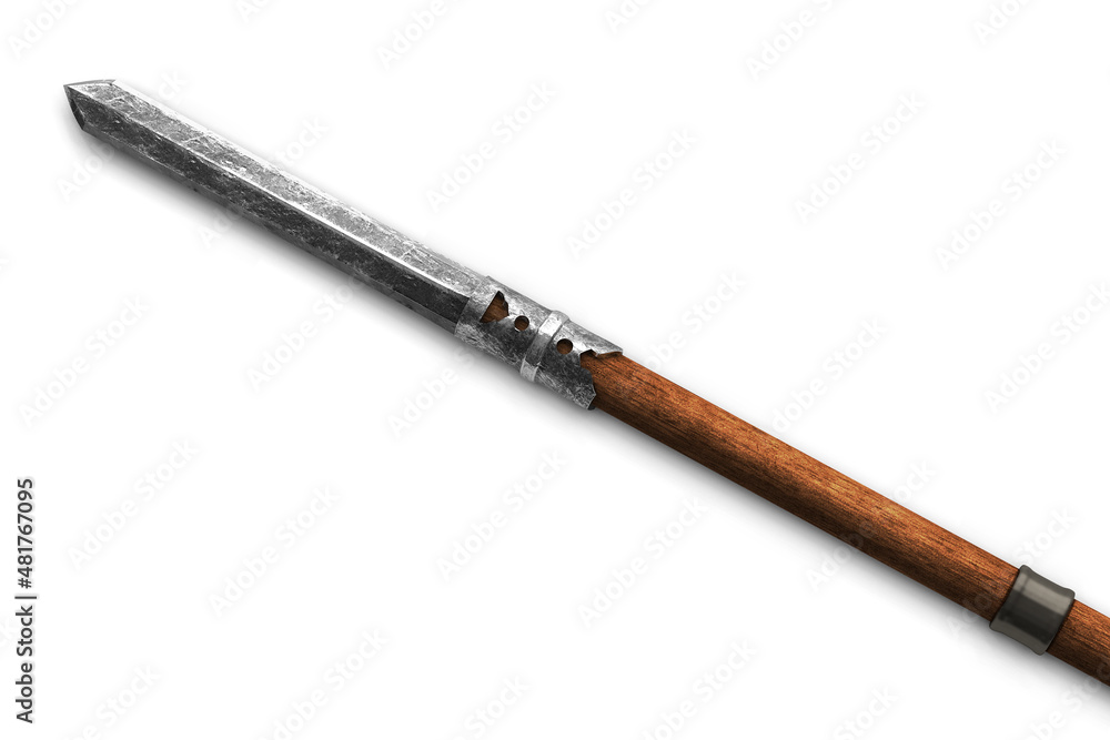 Yari - traditional japanese weapon on white background 3d illustration ...