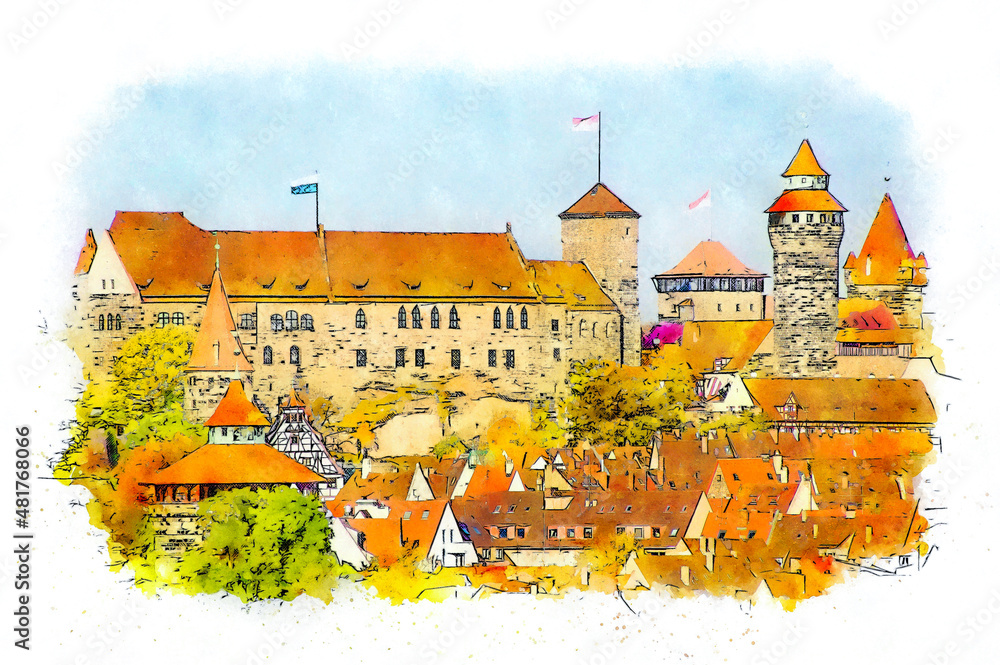 Nuremberg Castle in Bavaria, Germany. The castle, together with the ...
