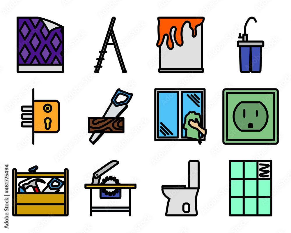 Repair Icon Set Stock Vector | Adobe Stock