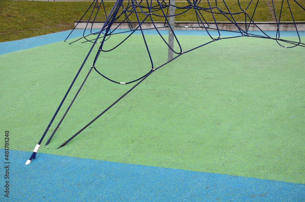 climbing game elements in spots, nursery playgrounds, there are tartan ...