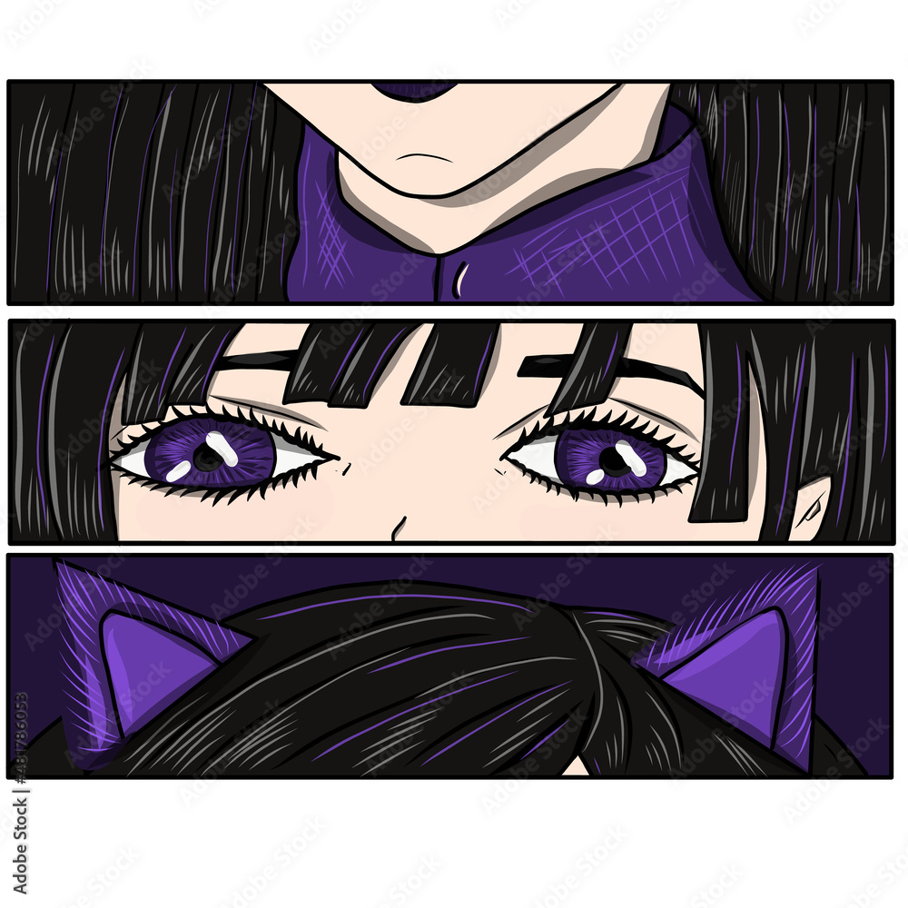 Manga style. Japanese cartoon Comic concept. Anime characters. Vector ...