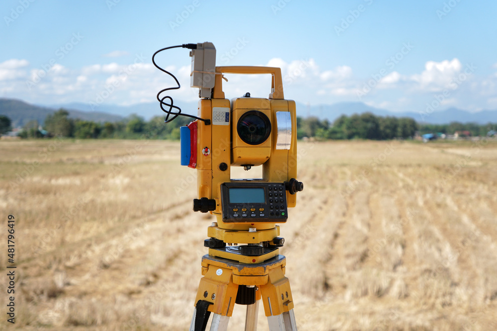 Geodetic device. Total Station Theodolite and Electronic Distance Meter ...