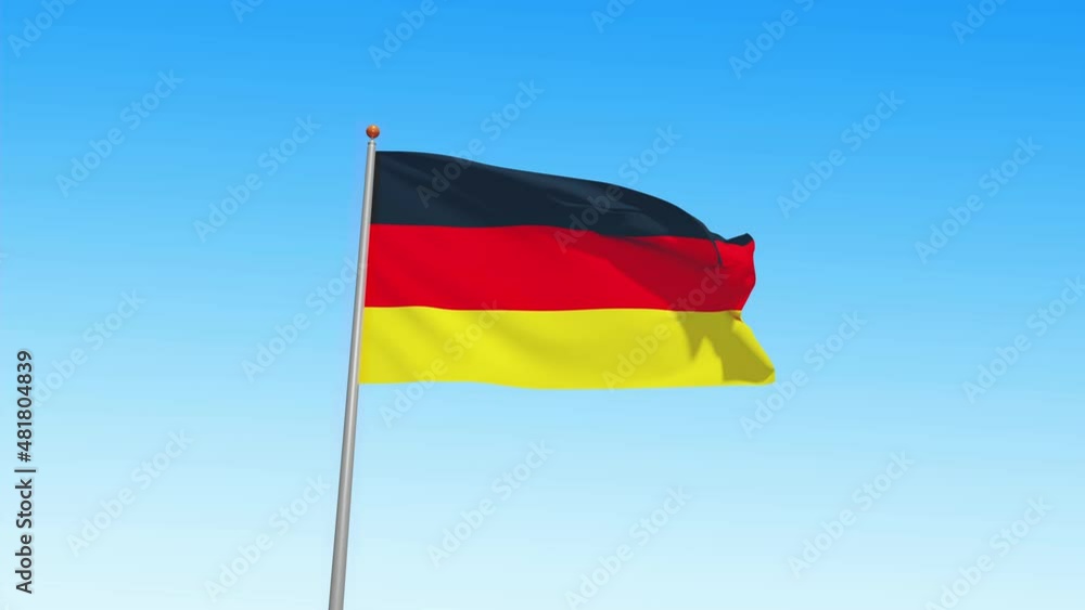 Vidéo Stock German flag on sky and on green screen isolated. Flag of ...