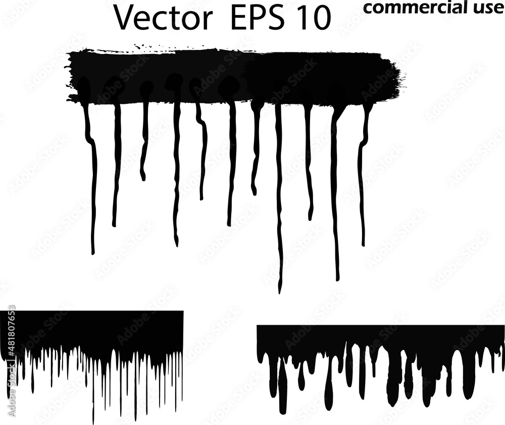Paint dripping. Dripping liquid. Paint flows, stains, drops ink inks ...