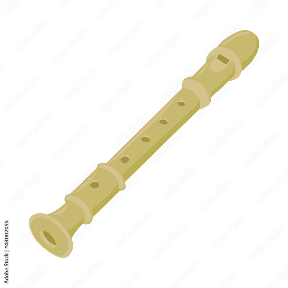 Flute Sign Emoji Icon Illustration. Wind Instrument Vector Symbol ...