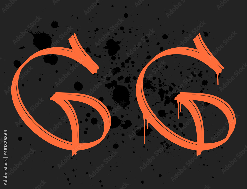 Marker Graffiti Font, handwritten Typography vector illustration letter ...