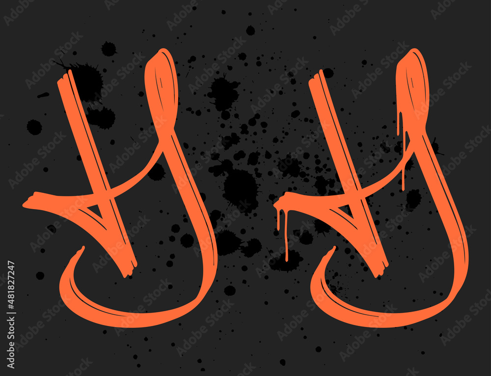 Marker Graffiti Font, handwritten Typography vector illustration ...