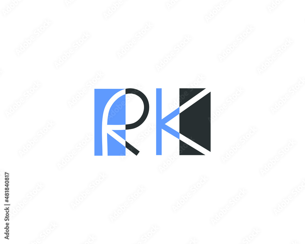RK alphabet abstract letter logo design Stock Vector | Adobe Stock