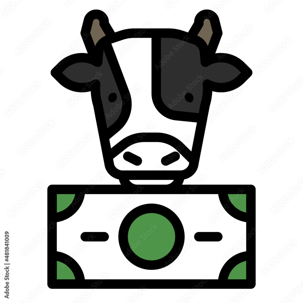 cash cow line icon Stock Vector | Adobe Stock