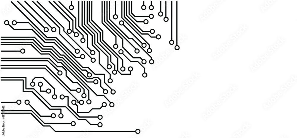 Circuit board or electronic motherboard. lines and dots connect. Vector ...