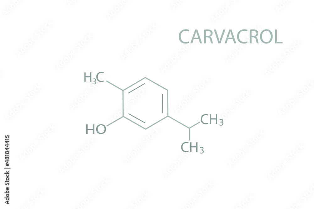 Carvacrol molecular skeletal chemical formula. Stock Vector | Adobe Stock