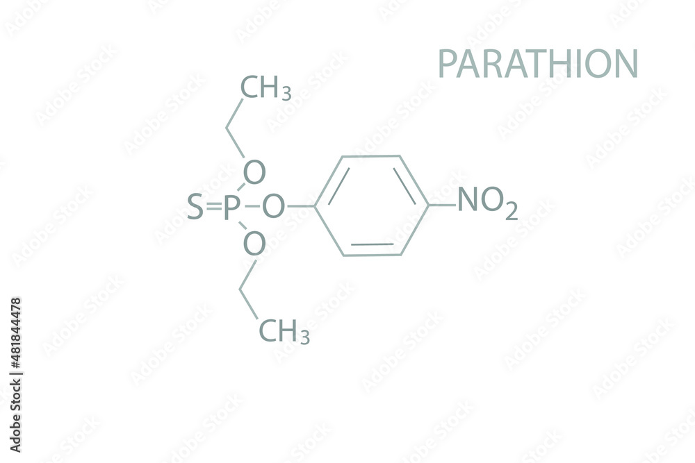 Parathion molecular skeletal chemical formula. Stock Vector | Adobe Stock