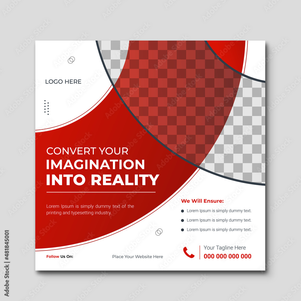 Social media post design template for Facebook and Instagram, Editable ...