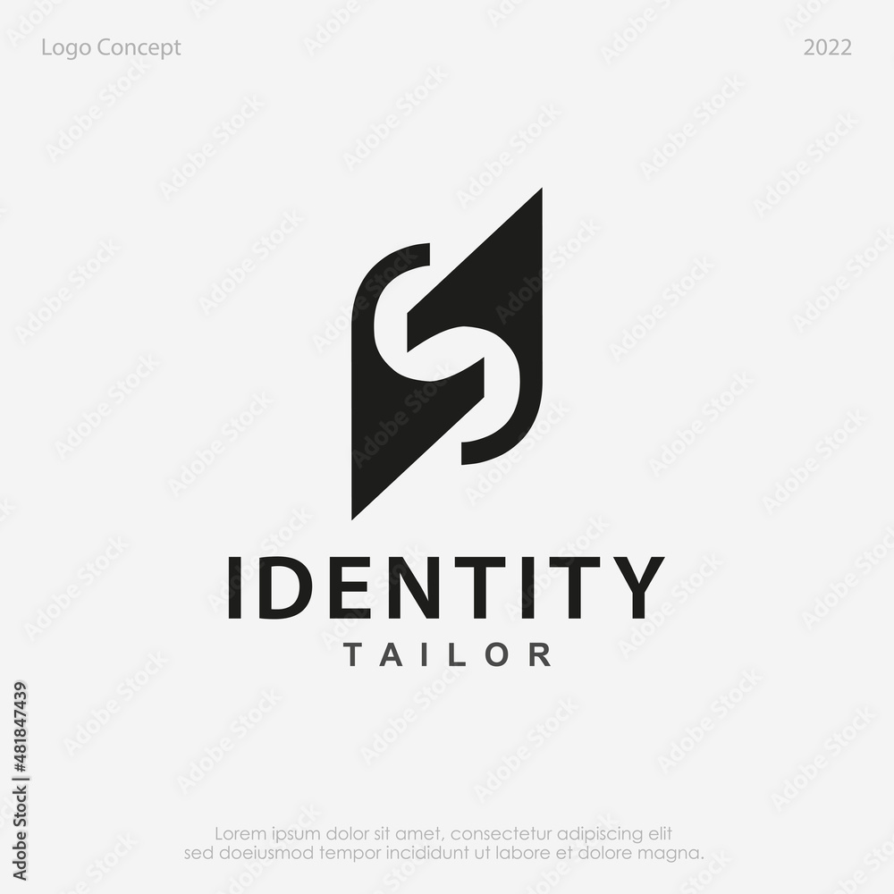 Abstract modern flat logo design concept for tailor specialist identity isolated on white ...