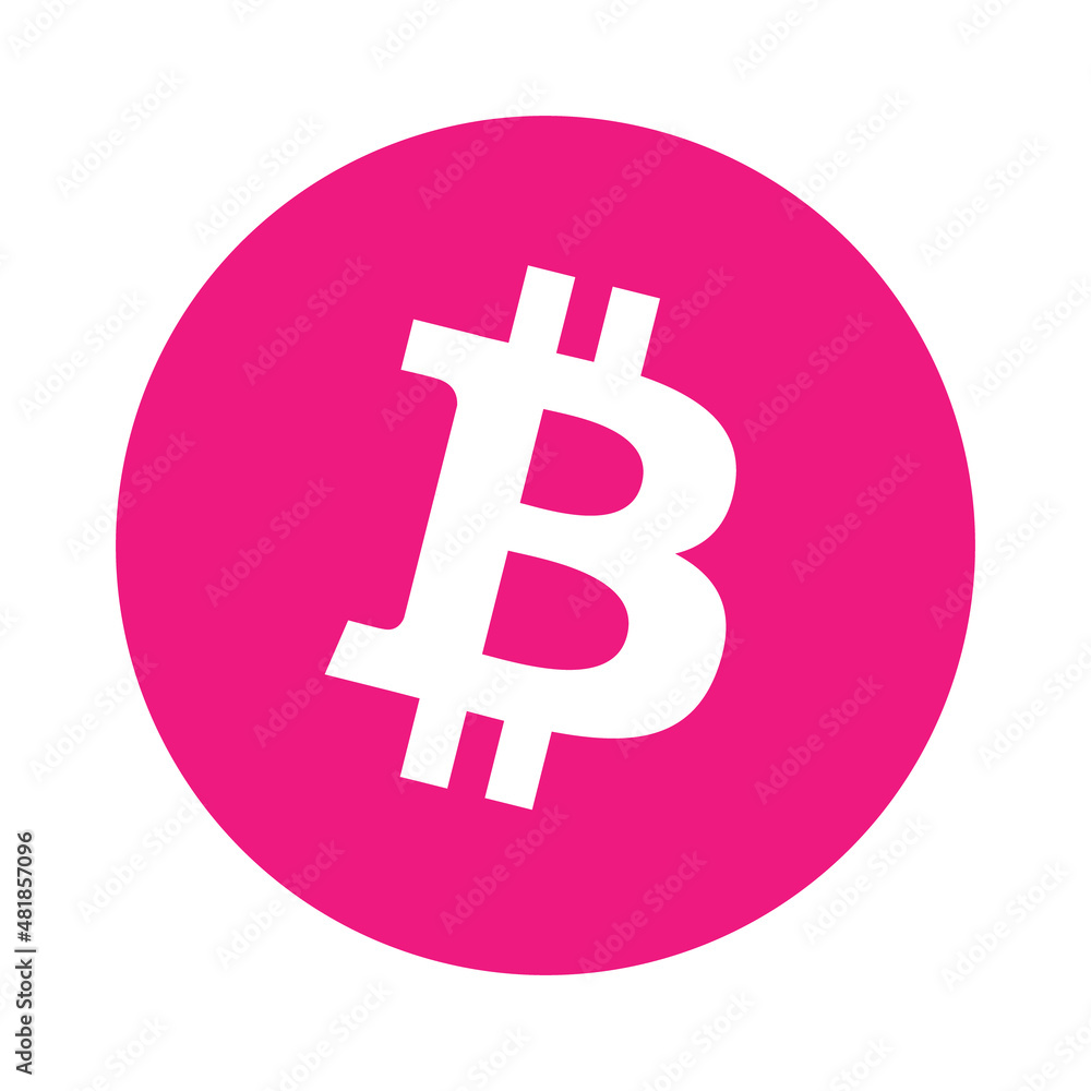 Bitcoin Icon Cryptocurrency in hot pink colour vector illustration ...