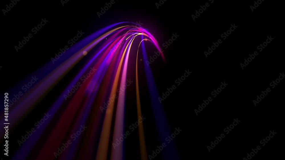 Abstract Glowing 3d Light Strokes Background/ 4k animation of an ...