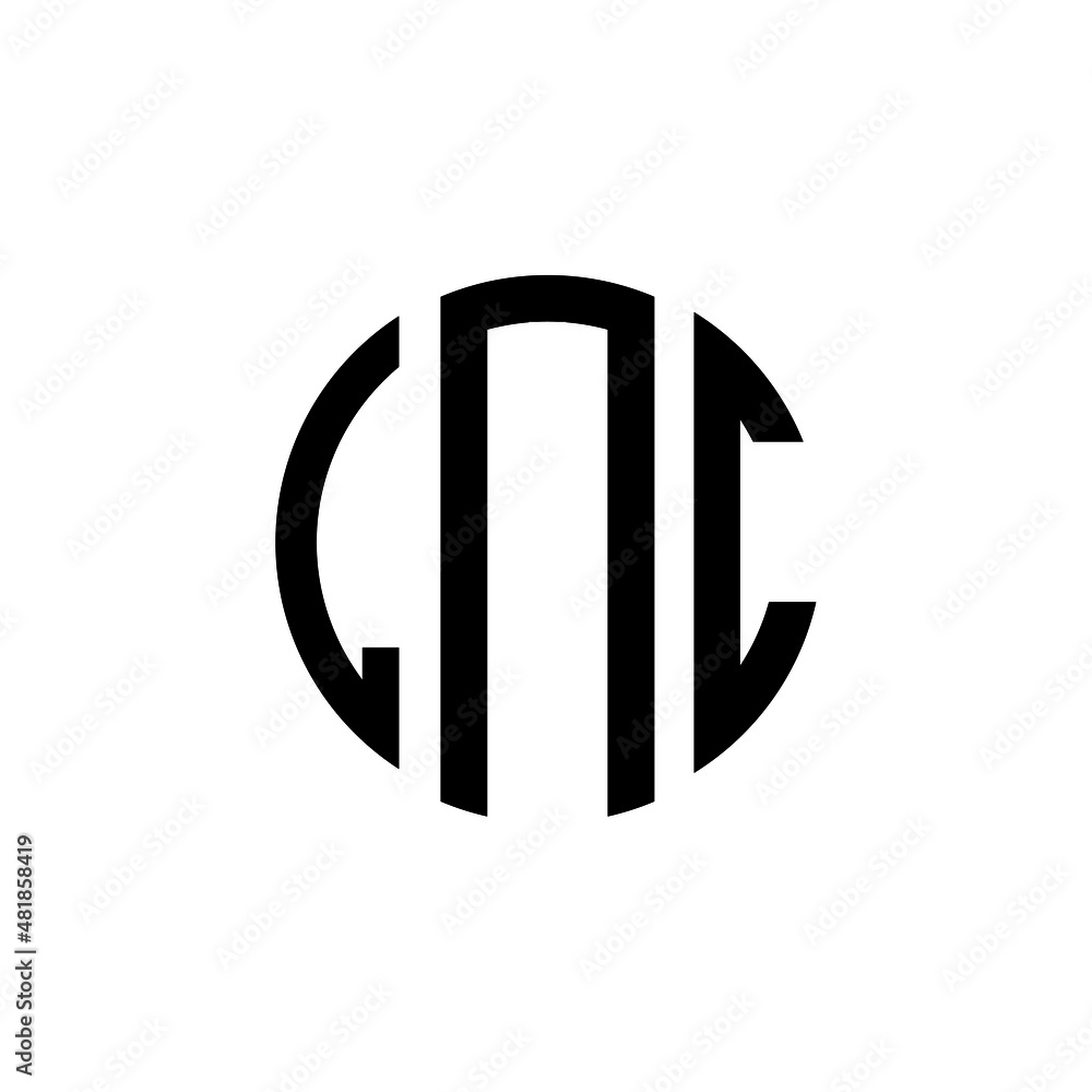 LNC letter logo design. LNC modern letter logo with black background ...