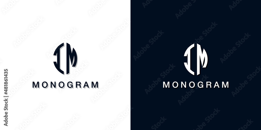 Leaf style initial letter IM monogram logo. Stock Vector | Adobe Stock