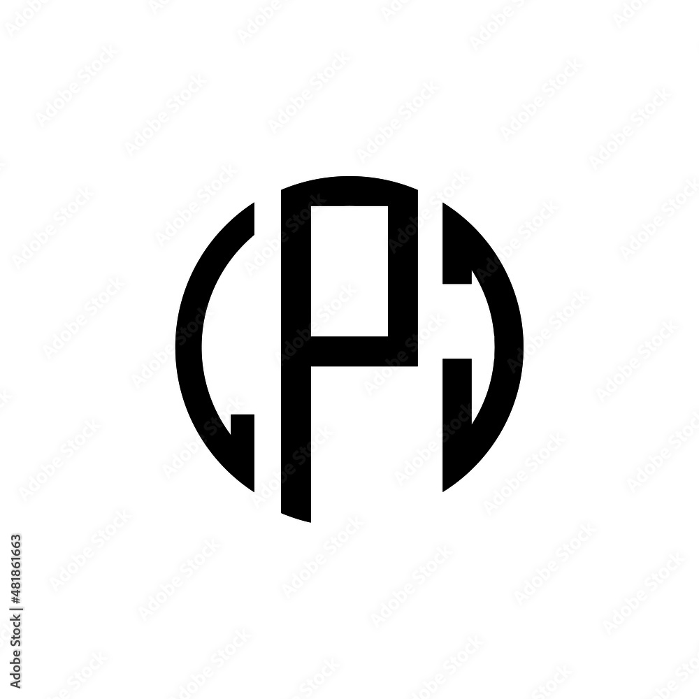 LPJ letter logo design. LPJ modern letter logo with black background ...