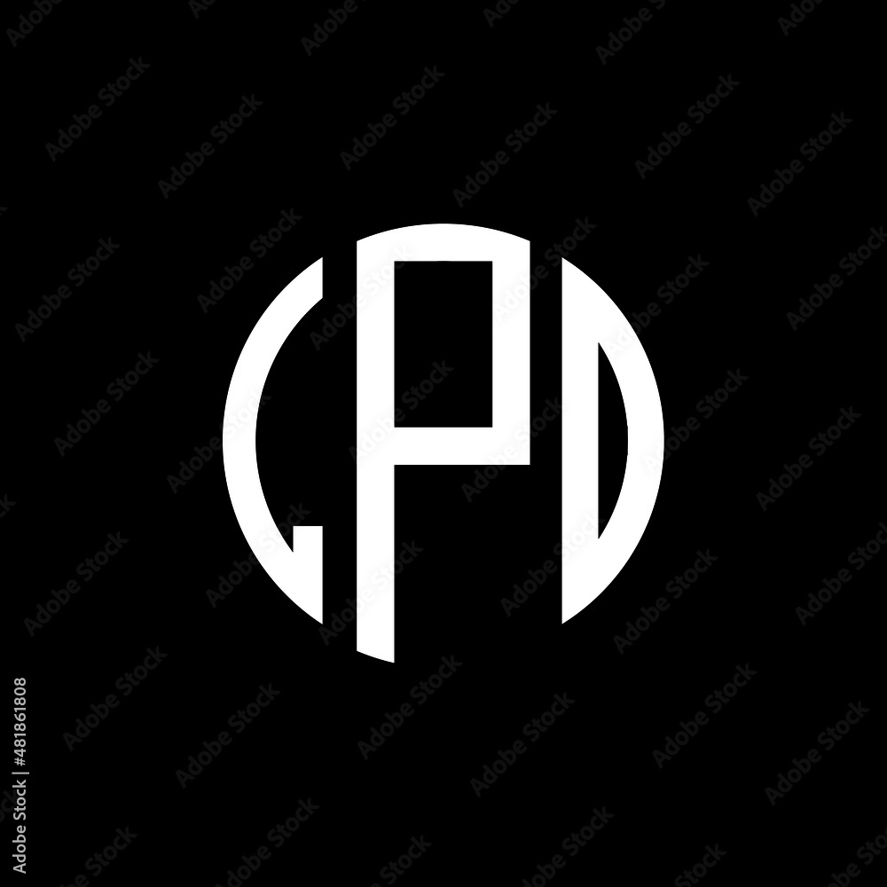 LPO letter logo design. LPO modern letter logo with black background ...
