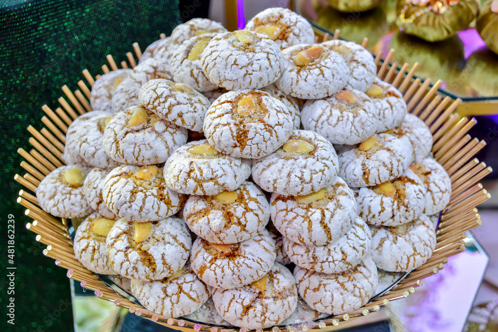 Moroccan biscuits are served with tea. Moroccan biscuits are offered at ...